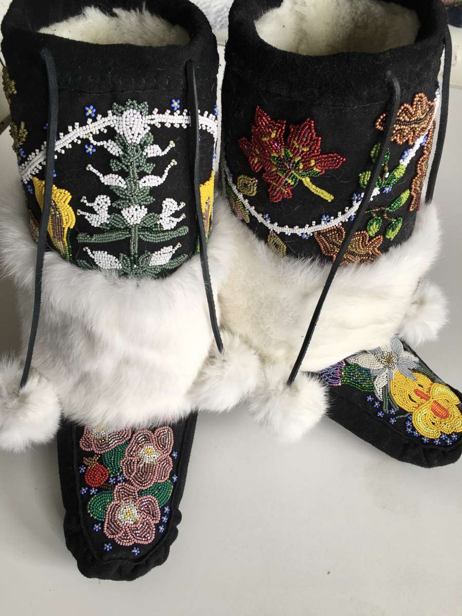 Pichette honours Ancestors through mukluk beadwork | Manitoba Métis ...